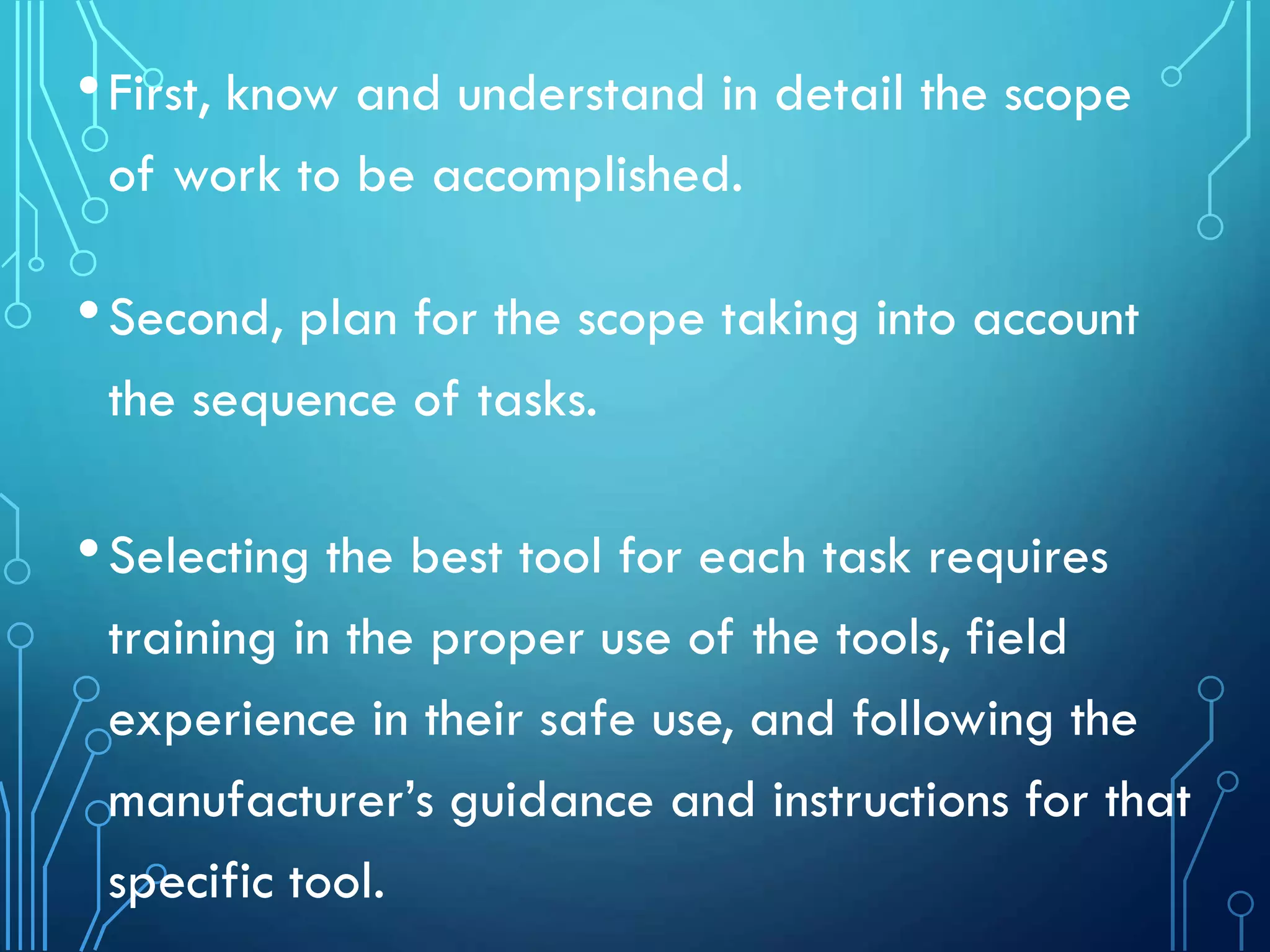 Proper tools selection | PPTX