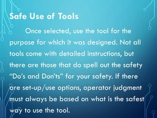 Proper tools selection | PPTX