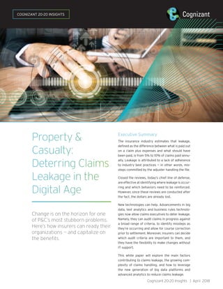 Property & Casualty: Deterring Claims Leakage in the Digital Age | PDF