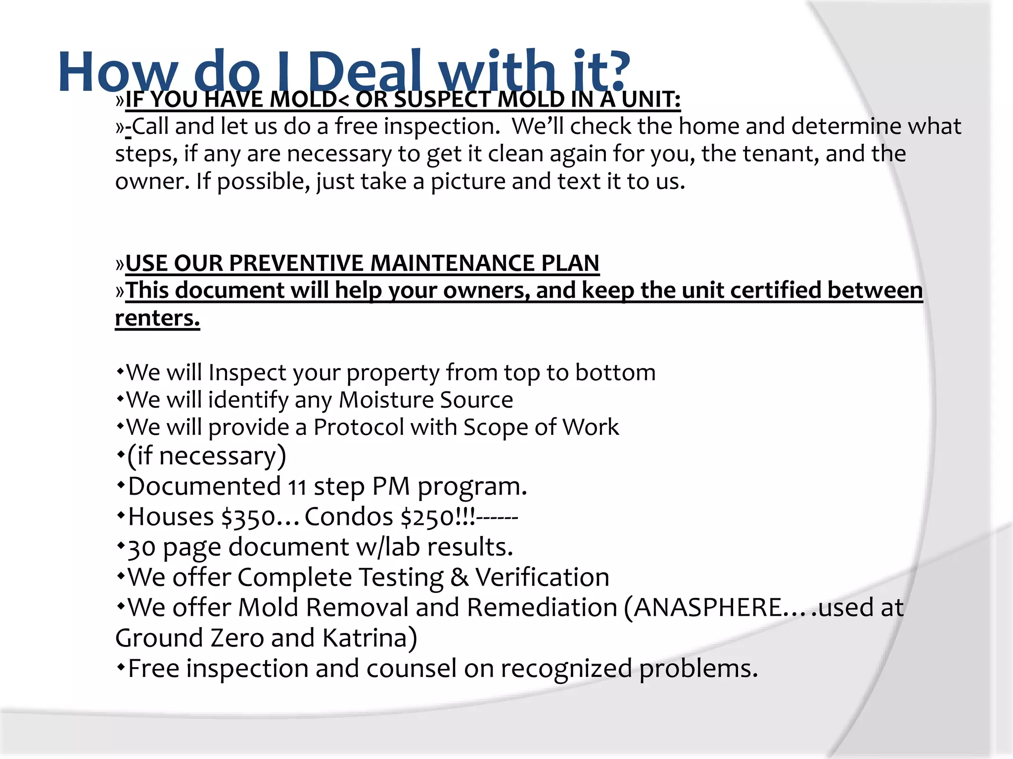 A Guide to Mold Prevention for Property Management and HOAs | PPTX ...