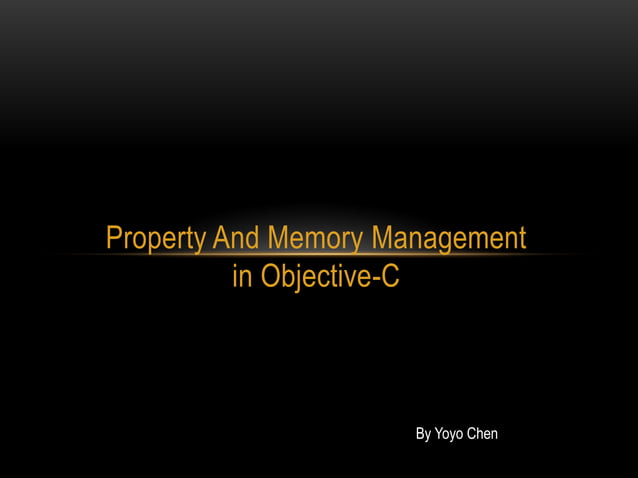 Property and MM with ARC in Objective-C | PPT
