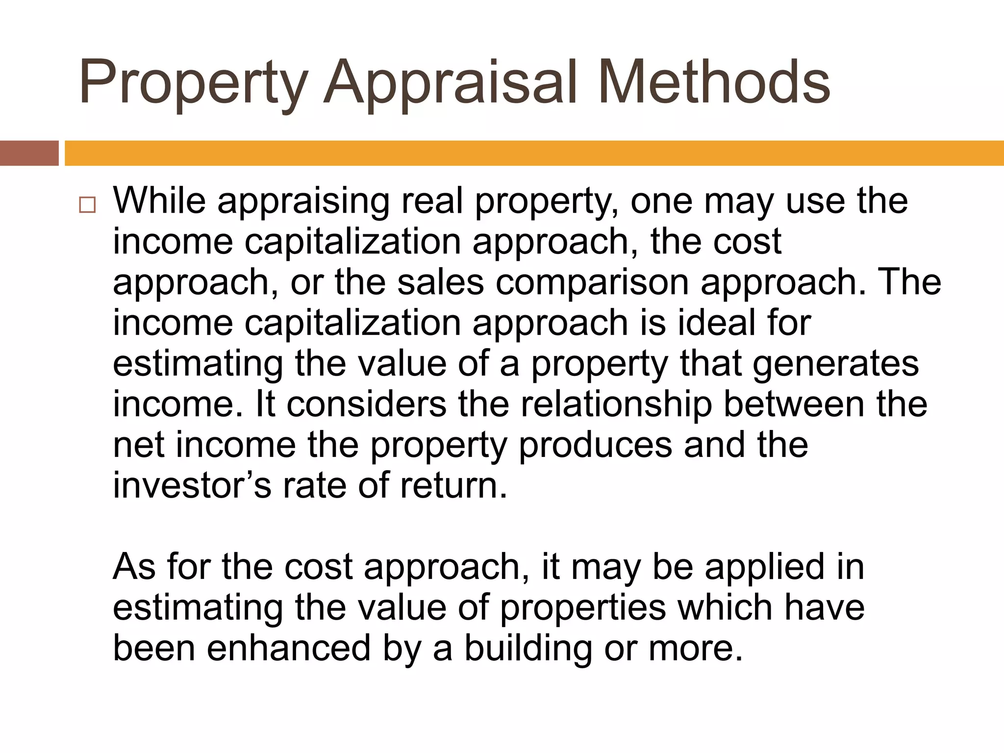 Property Appraisal Methods | PPTX | Real Estate Industry | Industries