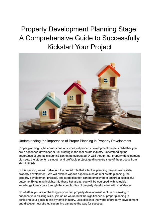Property Development Planning Stage: A Comprehensive Guide to ...