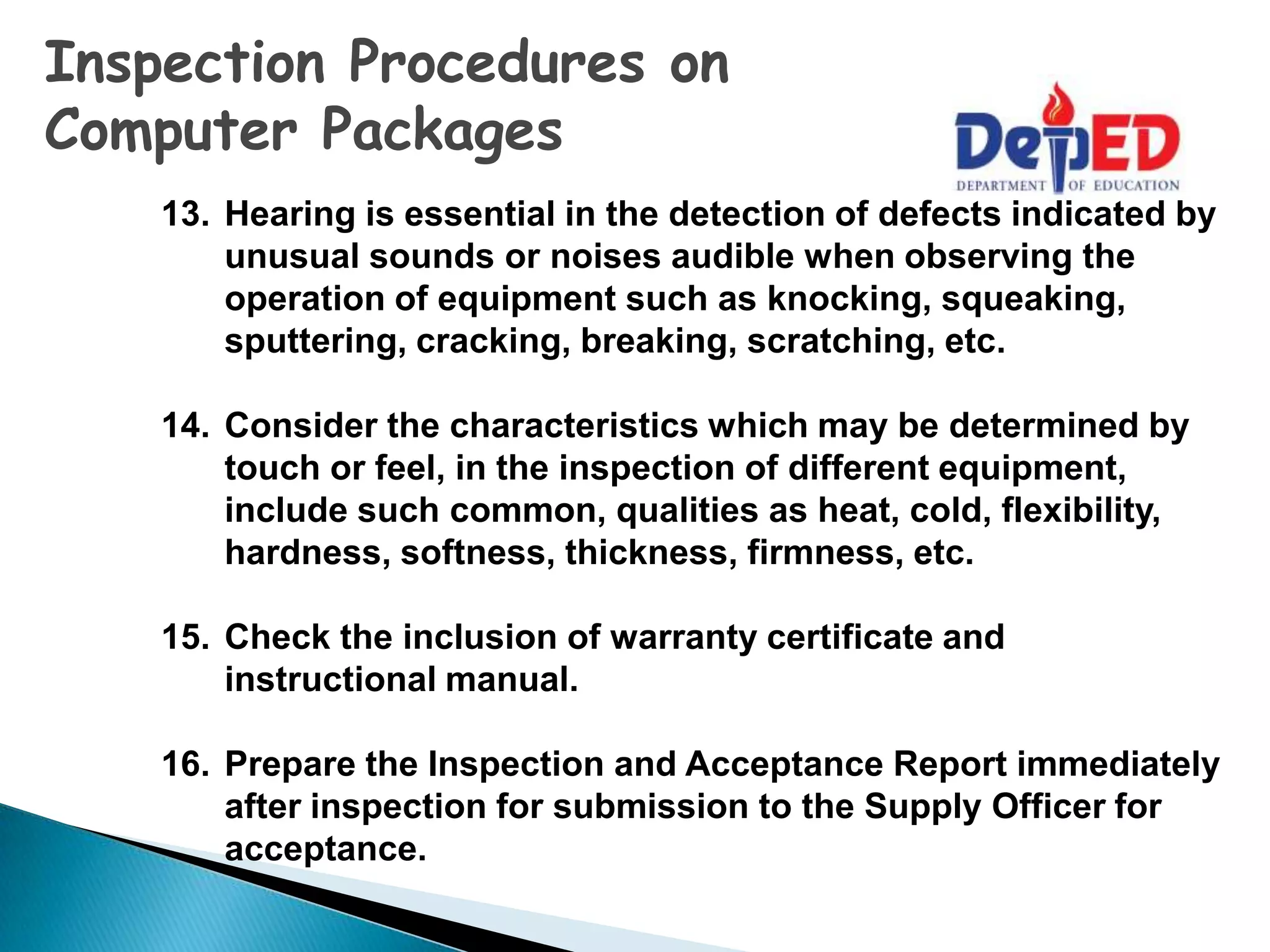 Procedures on Acceptance, Inspection and Recording of Deliveries | PPTX