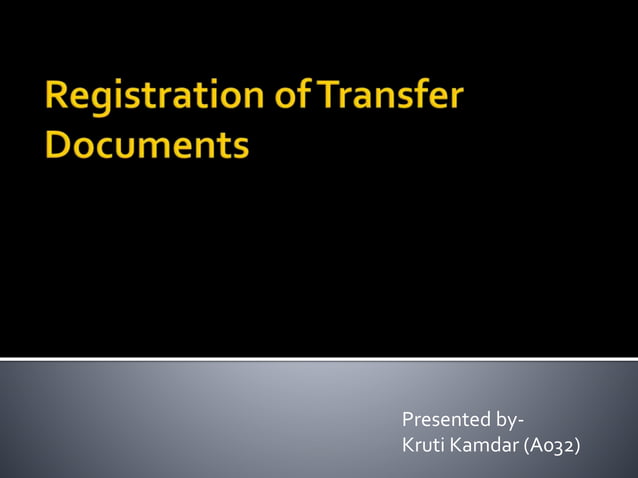 Registration of Document in India | PPTX | Law