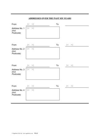 Property letting tenant details form | DOC