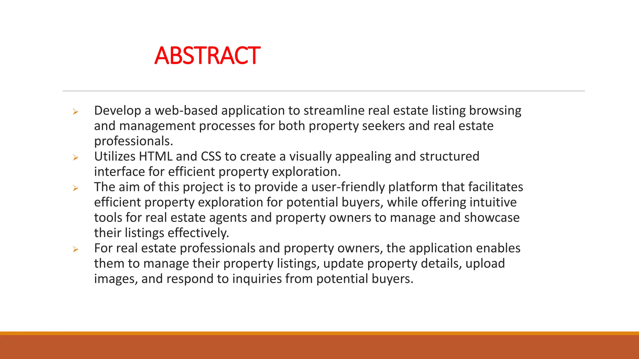 Property Listing web template(frontend).pptx | Web Design and HTML | Internet