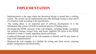 Property Listing web template(frontend).pptx | Web Design and HTML ...