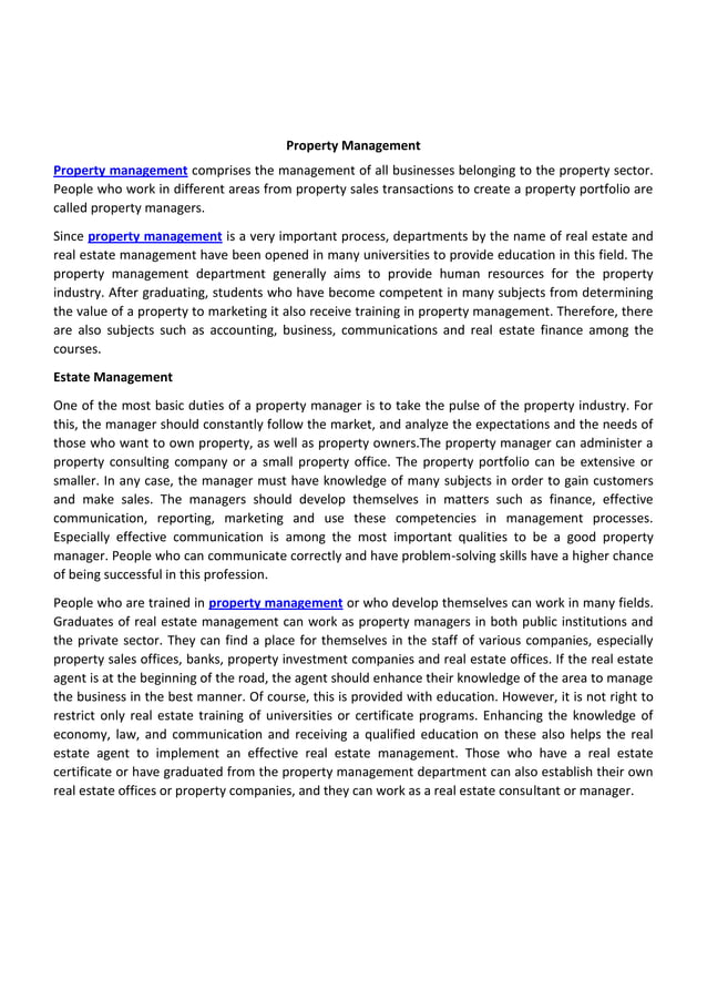 Property Management | PDF | Real Estate Industry | Industries