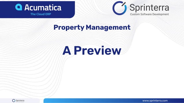 Acumatica Property Management Powered by Sprinterra | PDF