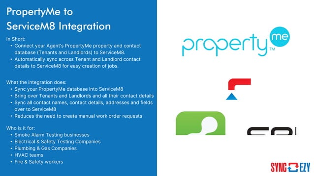 PropertyMe to ServiceM8 Integration | PPT