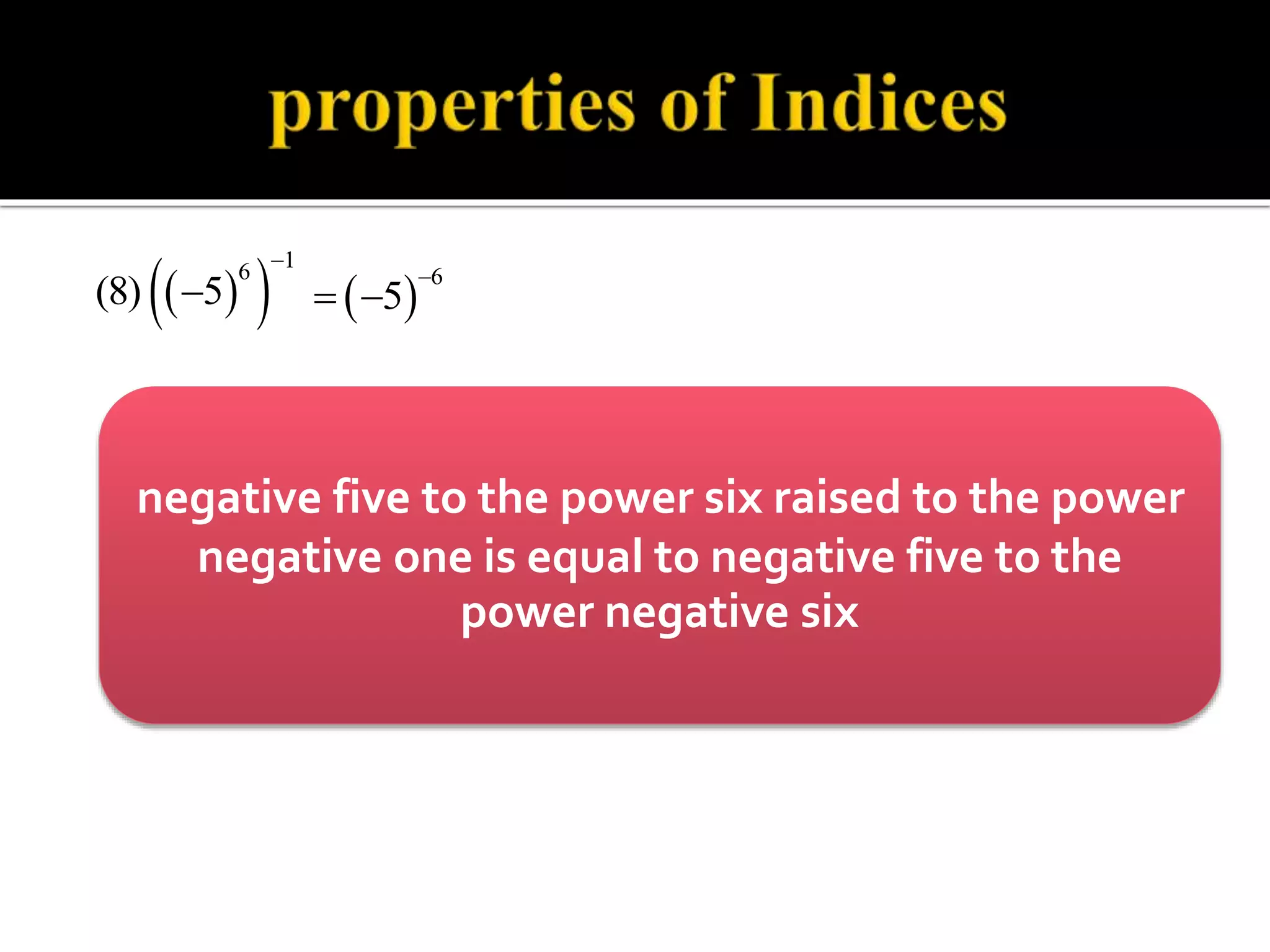 Property of indices | PPTX