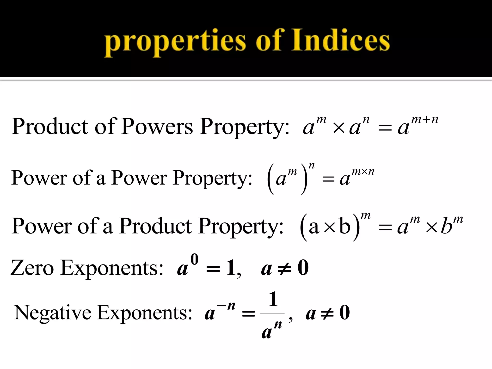 Property of indices | PPTX