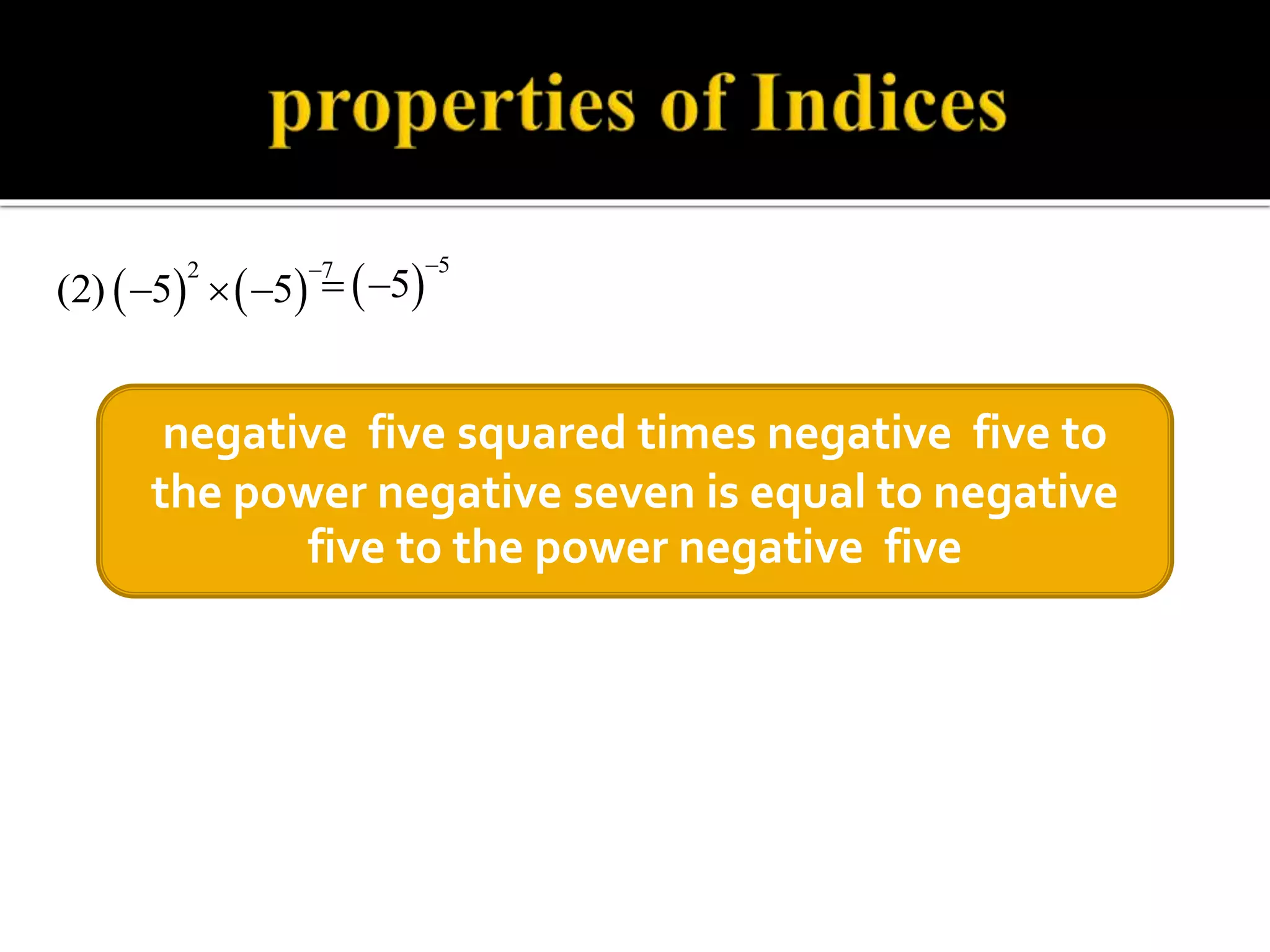 Property of indices | PPTX
