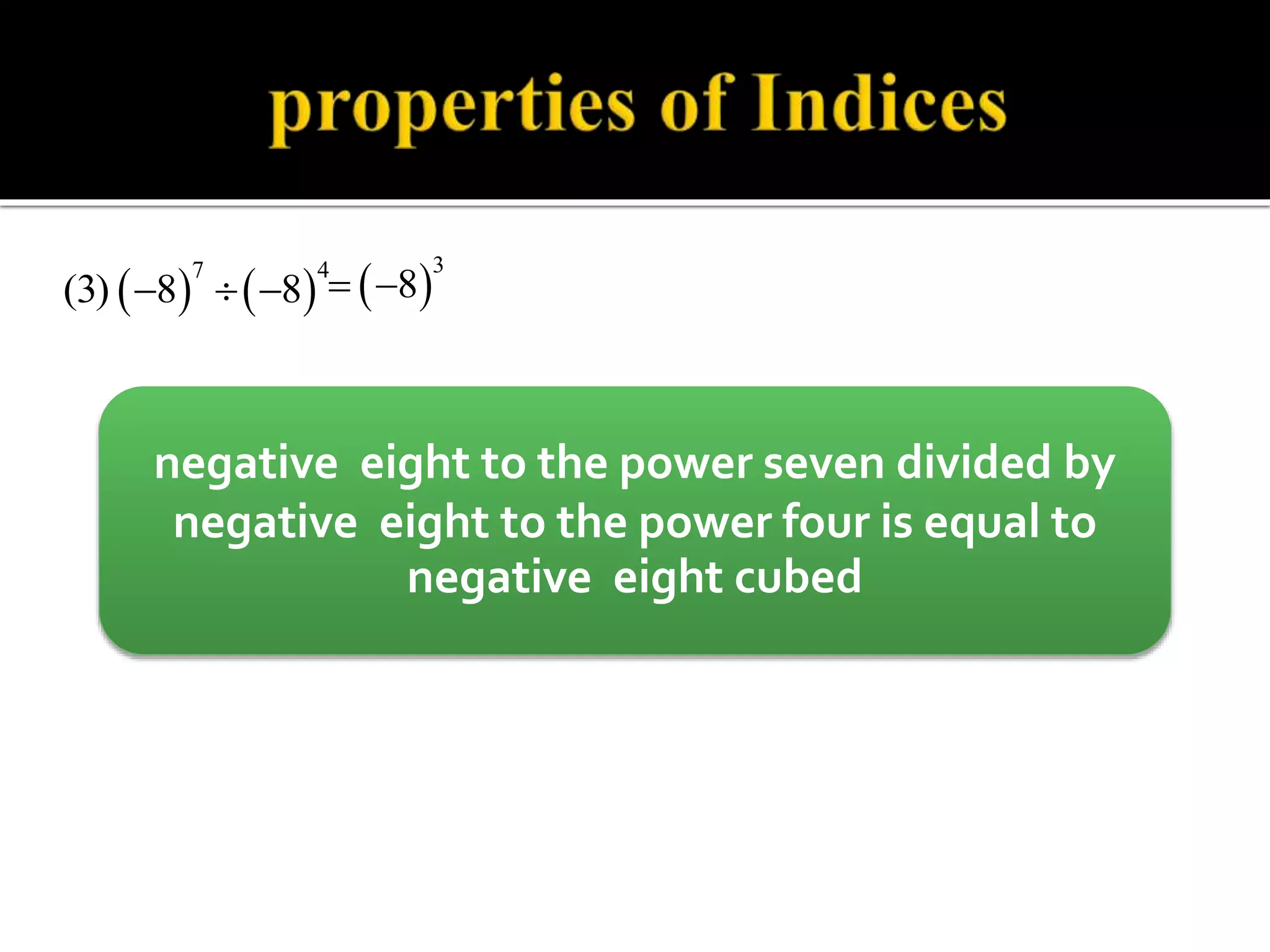 Property of indices | PPTX