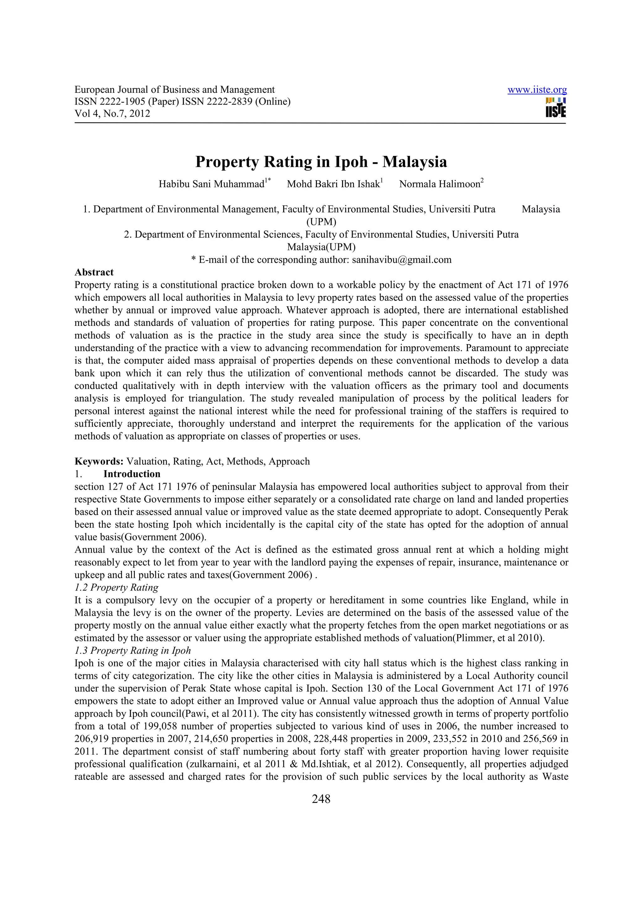 Property rating in ipoh malaysia | PDF