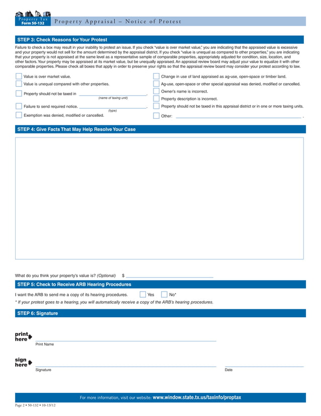 Property tax appraisal protest form | PDF | Real Estate Buying and ...