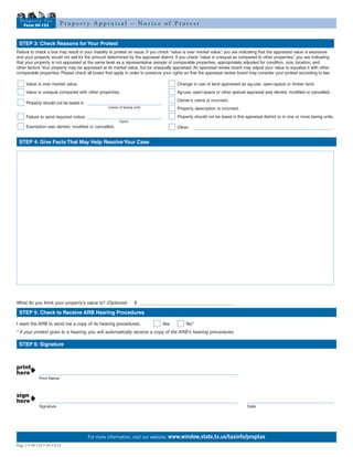 Property tax appraisal protest form | PDF