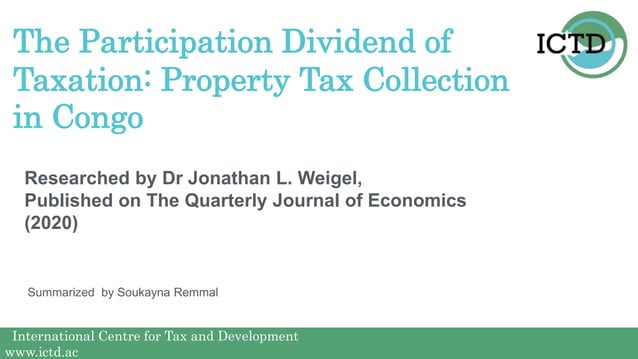 Property Taxation Case Study - ICTD Learning Portal | PPT
