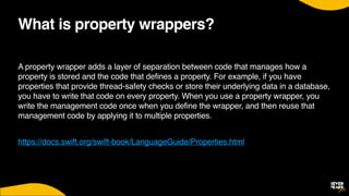 Property wrapper and how to use them with mvvm in swift ui i copy | PPT