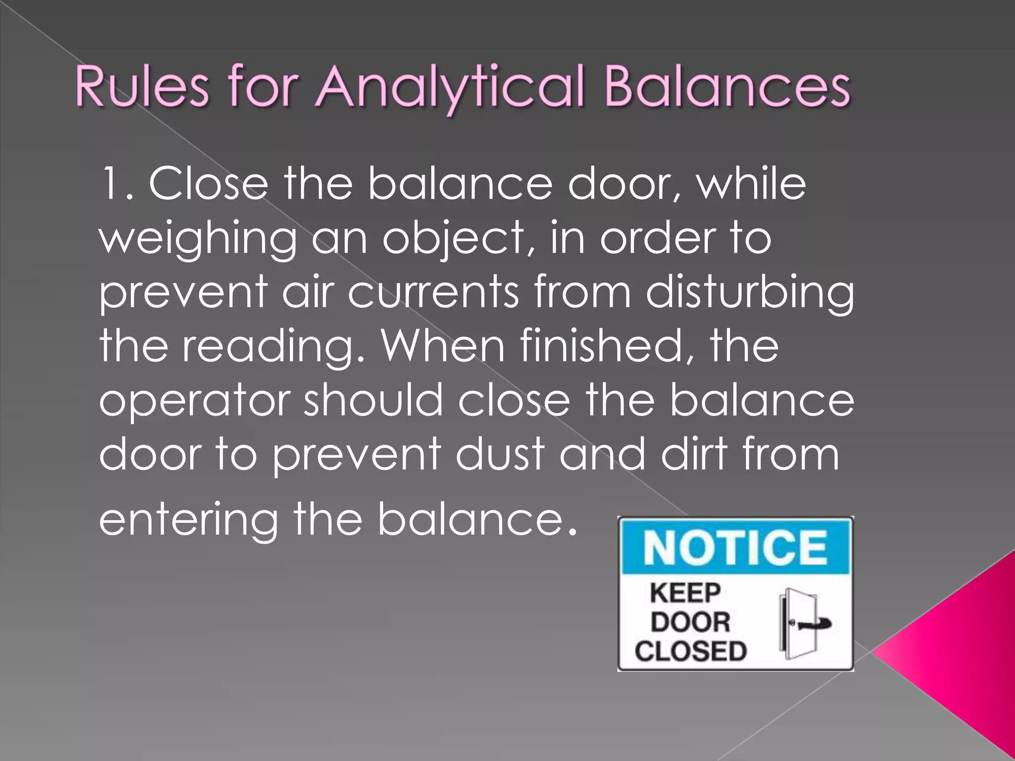 Proper use of analytical balance | PPTX