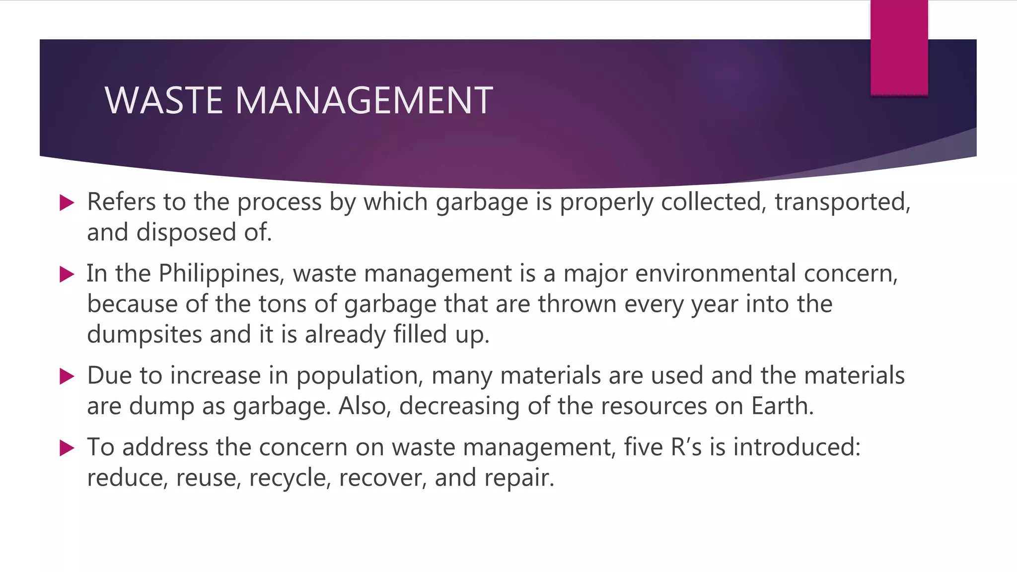 Proper waste management | PPTX