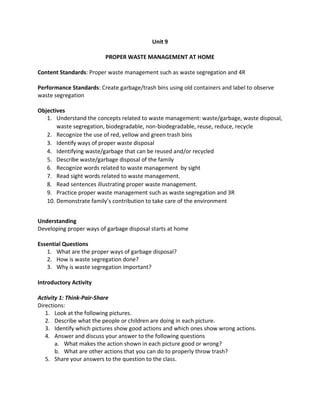 Proper waste management at home | PDF