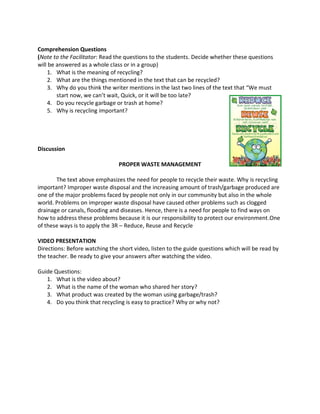 Proper waste management at home | PDF