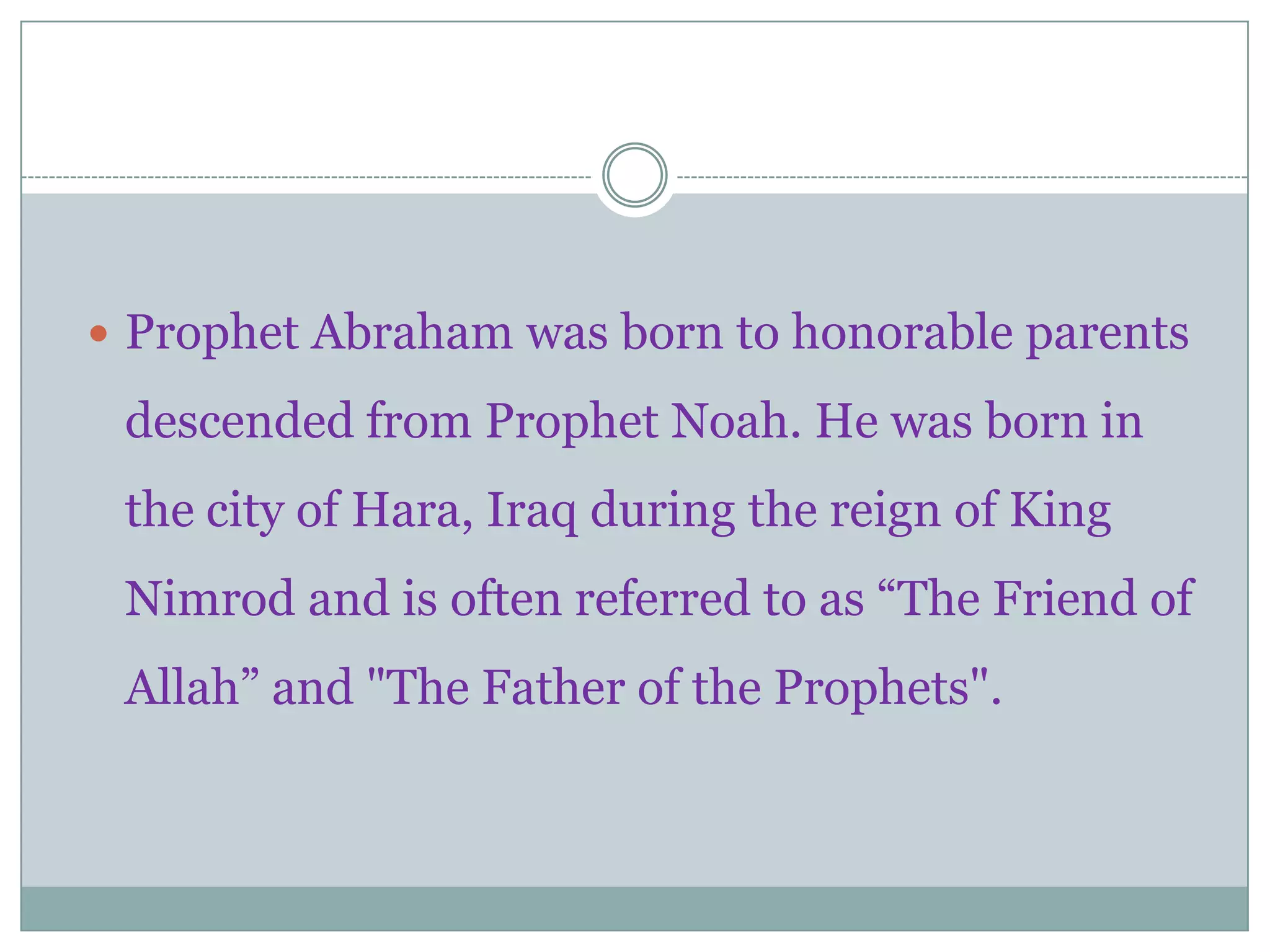 Prophet abraham (pbuh) | PPSX