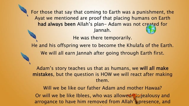 Prophet Adam and the creation of humans | PPTX | Islam | Religion ...