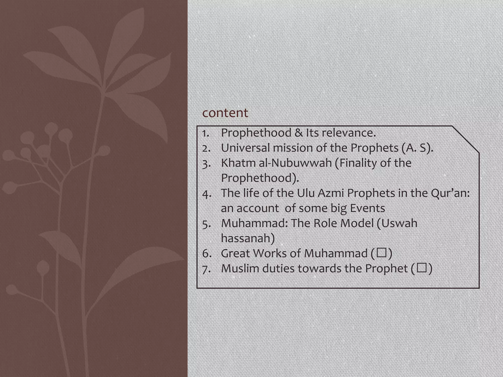 Prophethood | PPT