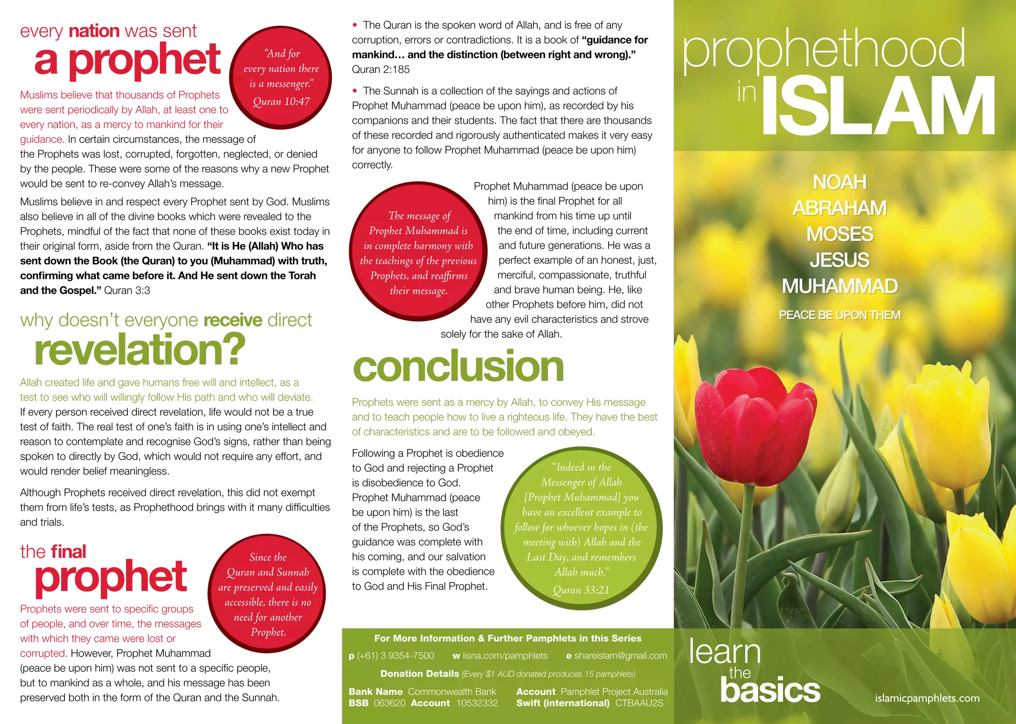 Prophethood in Islam (pamphlet ) | PDF