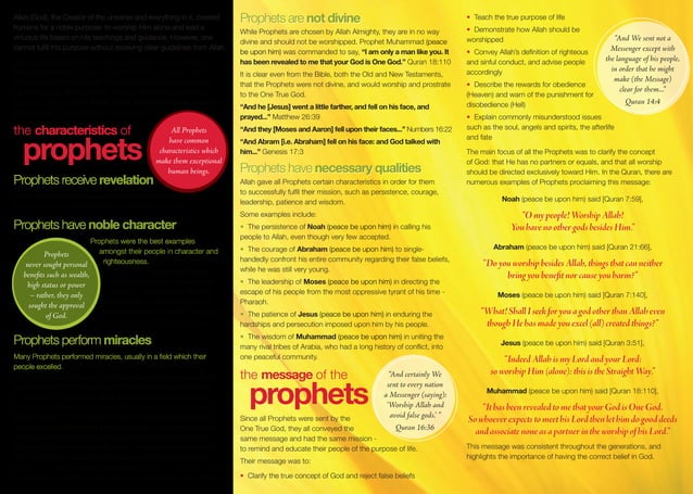 Prophethood in Islam (pamphlet ) | PDF