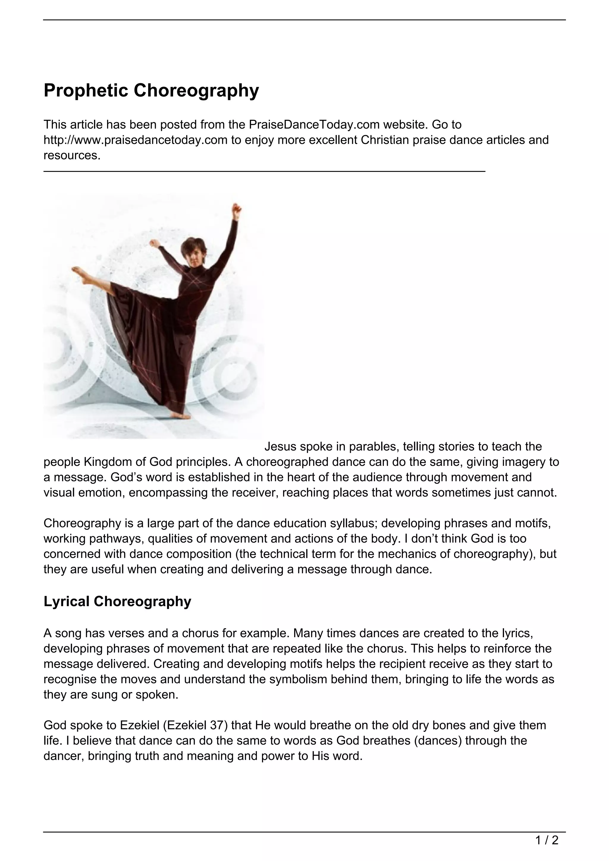 Prophetic Choreography | PDF