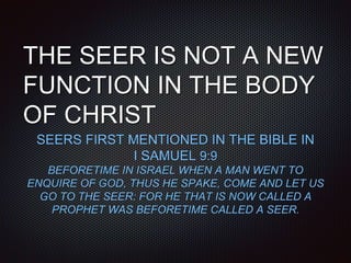Understanding the Prophetic - The Seer Lesson 7 | PPTX