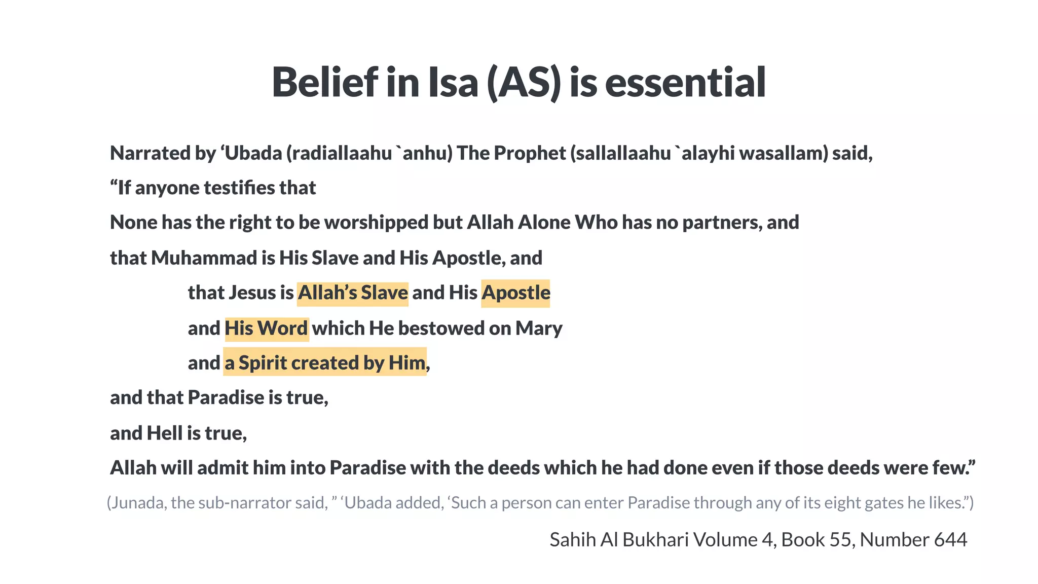 Lessons from the story of Prophet Isa - Jesus (AS) | PDF