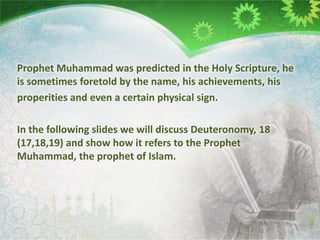 Prophet moses predicted the advent of prophet muhammad | PPT