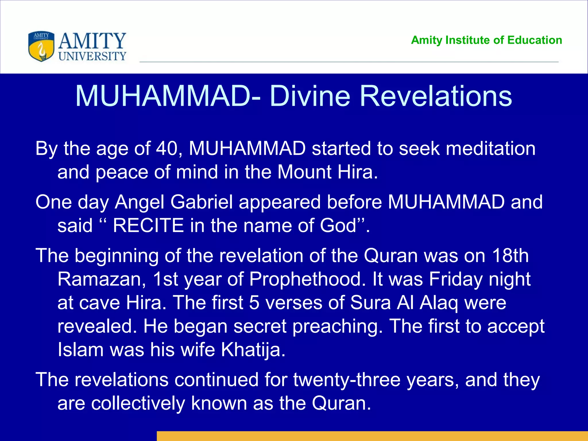 Prophet muhammad | PPT | Islam | Religion & Spirituality