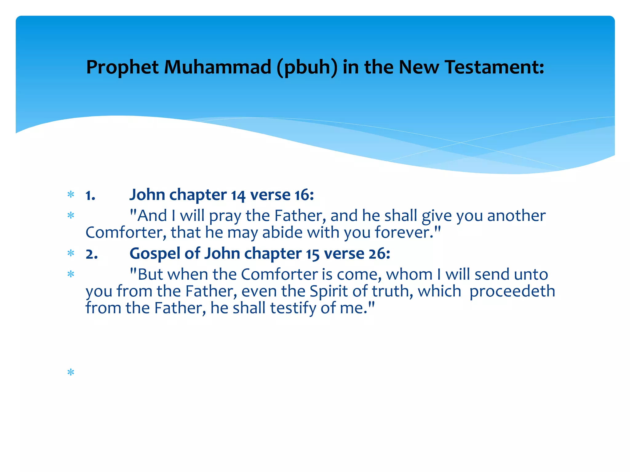 Prophet Muhammad in the Bible | PPT