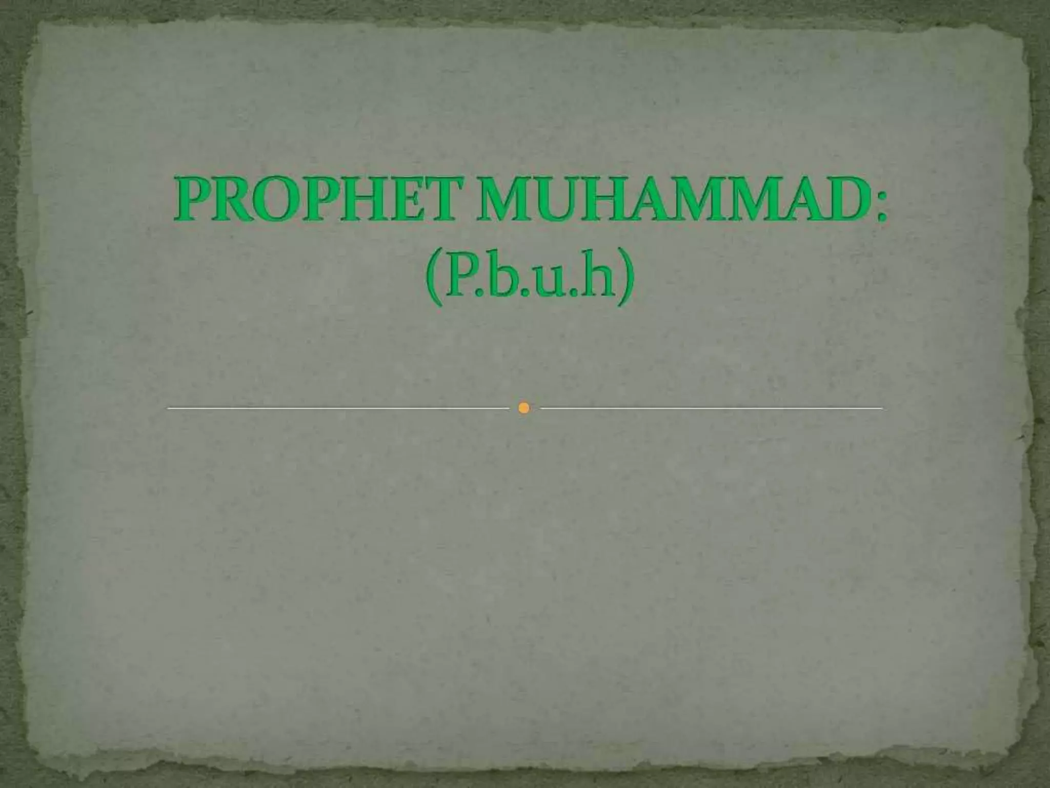Prophet muhammad page 01 | PPTX