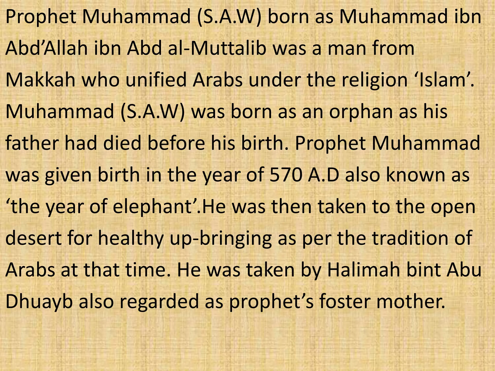 Prophet muhammad (s.a.w) | PPTX