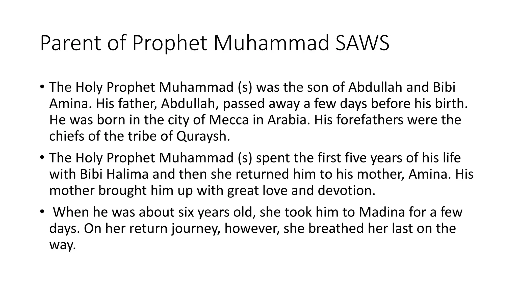 Prophet muhammad [saw] | PPTX