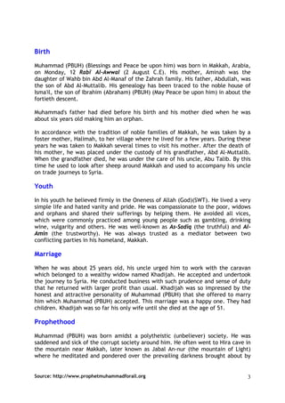 Prophet Muhammad (saw) -blessing for mankind | PDF