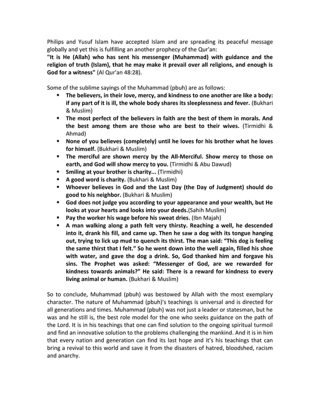 Prophet Muhammad - The Ideal Character | DOC | Christianity | Religion ...