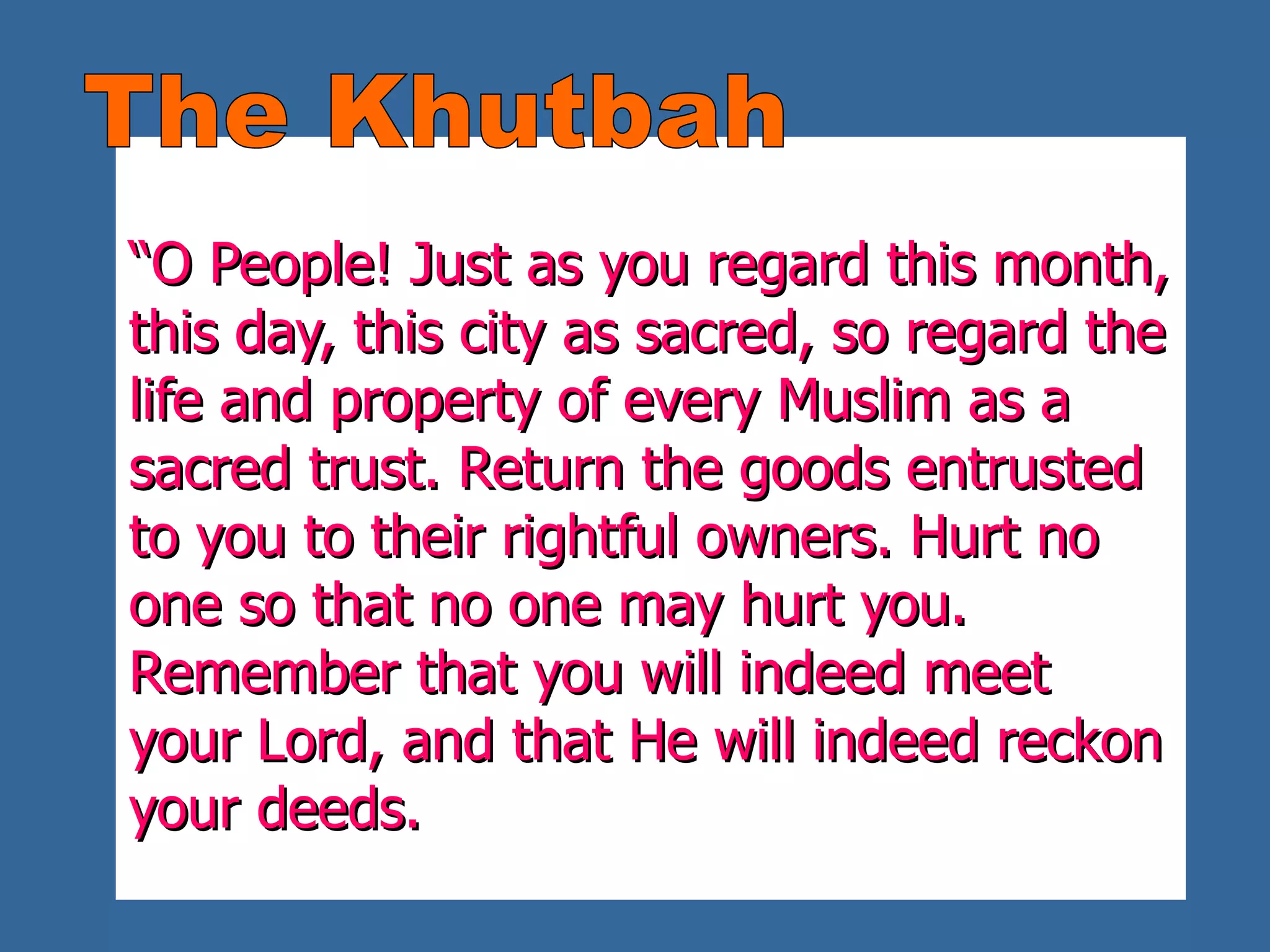 Prophet's Farewell, Islam | PPS