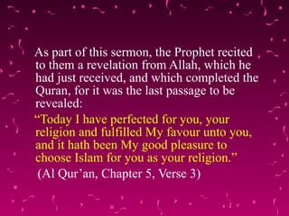 Prophet's Farewell, Islam | PPS
