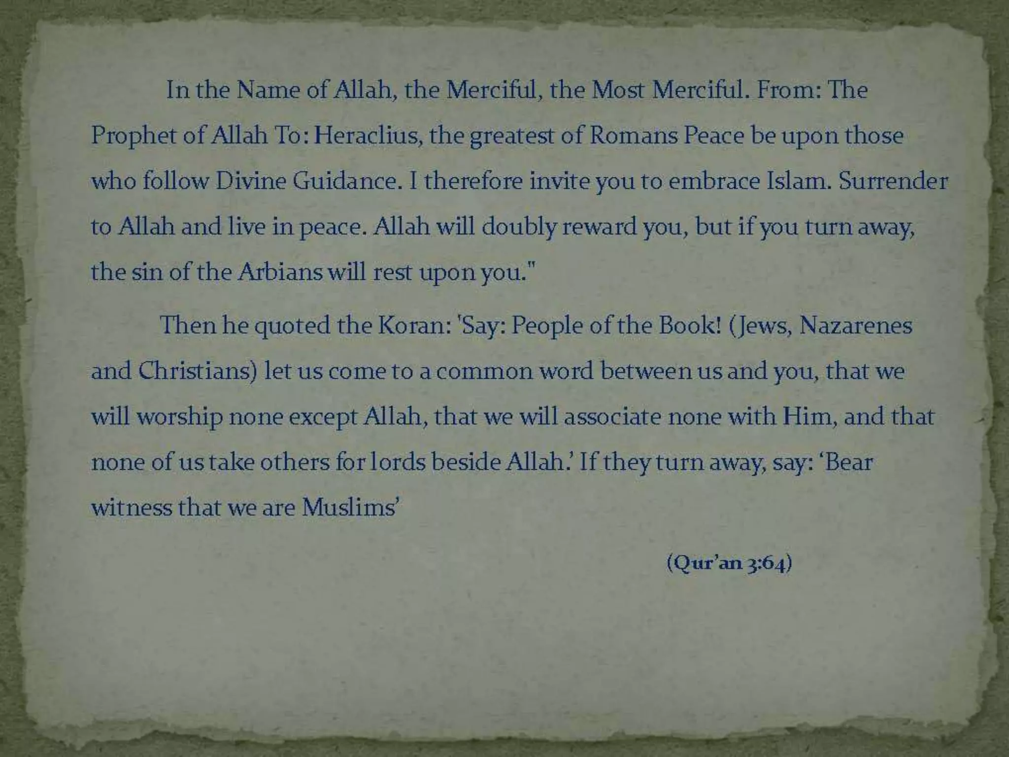 Prophet muhammad’s letter to heraclius | PPTX | Islam | Religion ...