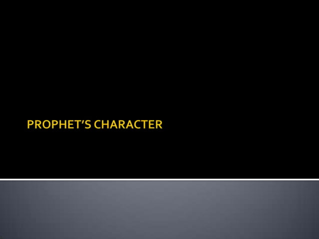 Prophet’s character | PPSX