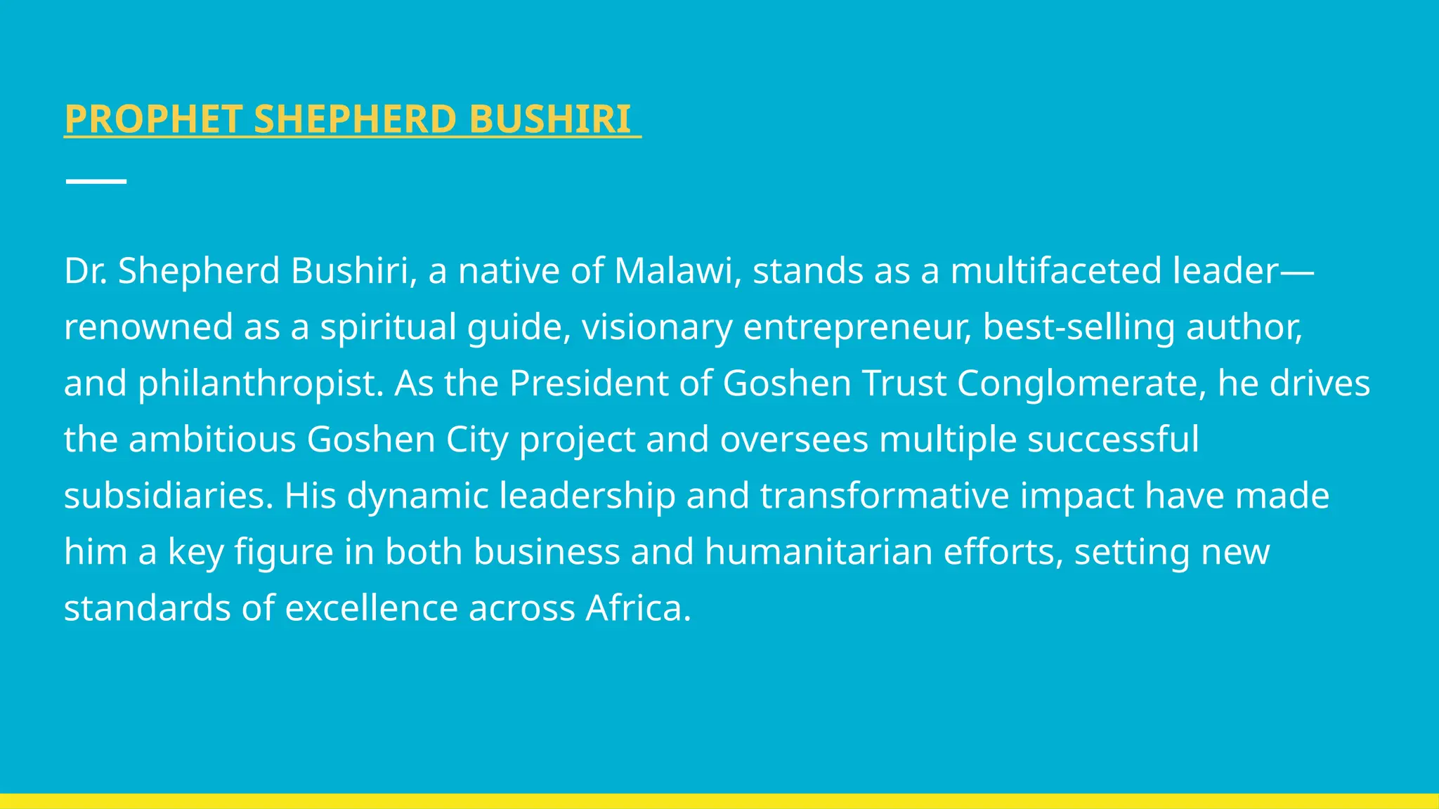 Prophet Shepherd Bushiri | Major 1 | ECG Church | PPTX | Christianity ...