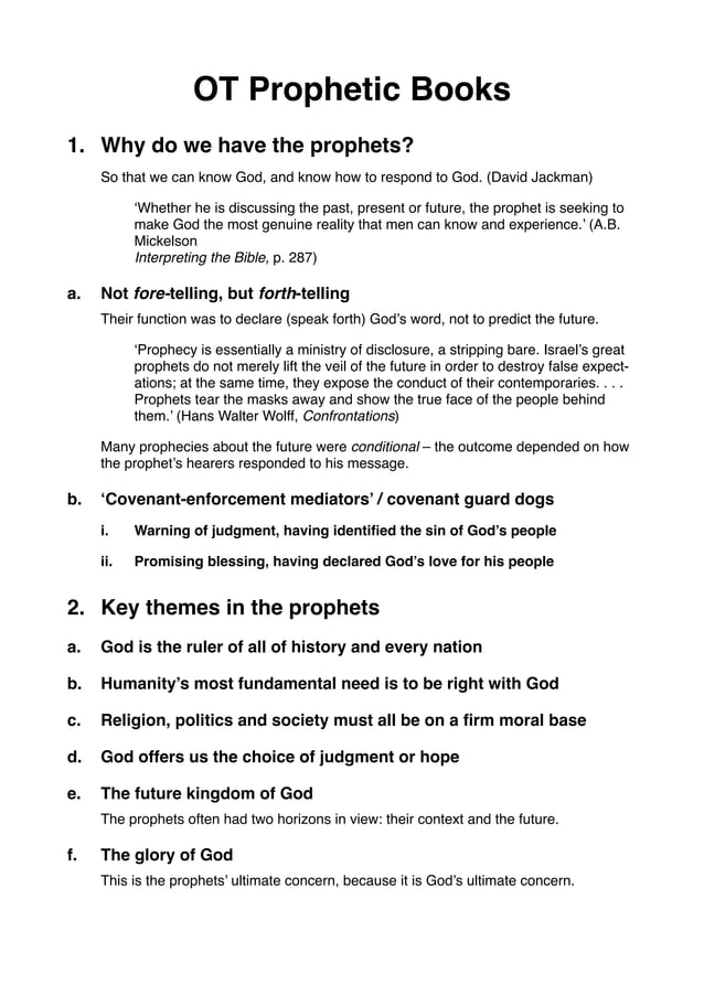 OT prophets – background information sheets | PDF